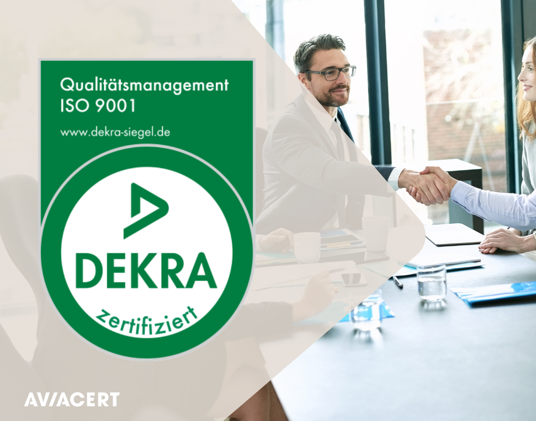 Dekra confirms AviaCert's ISO 9001 certification - AVIACERT